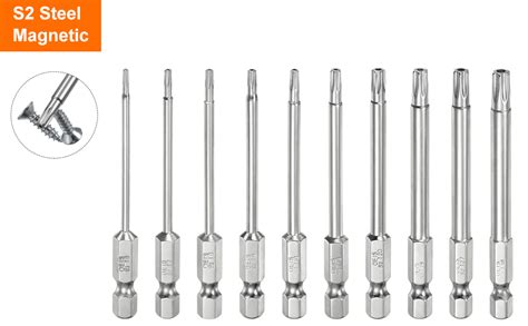 Harfington 5pcs T27 Security Torx Bit 14 Hex Shank 6 Long S2 Steel