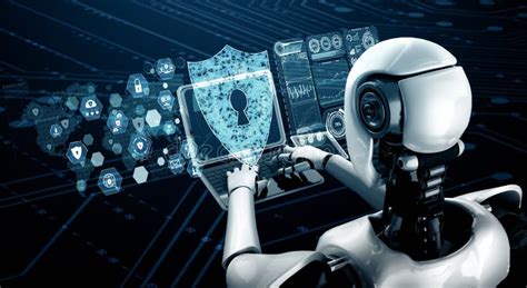 Mlp Ai Robot Using Cyber Security To Protect Information Privacy Stock