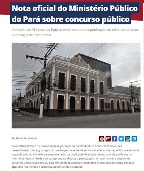 Concurso Mp Pa Edital Adiado