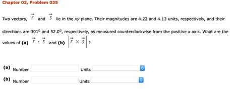 Solved Two Vectors R And S Lie In The Xy Plane Their