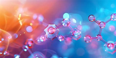 Abstract Art Capturing The Polymerization Chemical Reaction Creating Longchain Molecules From