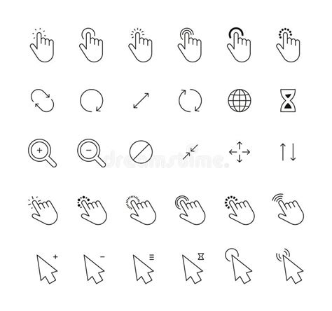 Click Cursor Icons Computer Clicking Pointer Icon Arrow And Hand Web