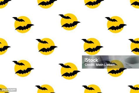 달과 박쥐 실루엣이 있는 할로윈 패턴입니다 벡터 일러스트 레이 션입니다 가을에 대한 스톡 벡터 아트 및 기타 이미지 가을 개념 고딕 양식 Istock