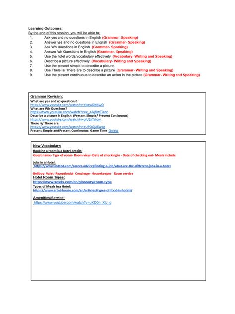 Session 3 Master Document Hotel Pdf English Language