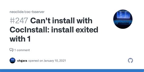 Cant Install With Cocinstall Install Exited With 1 · Issue 247