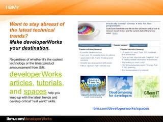 IBM DeveloperWorks Overview PPT IBM DeveloperWorks Overview PPT