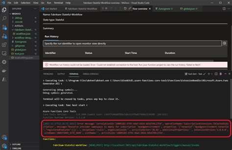 Not Able To Debug Azure Logic App Workflow Using Visual Studio Code