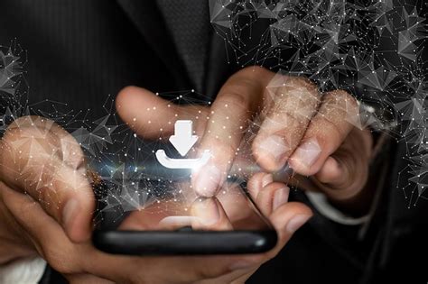 premium photo the concept of downloading data to the phone