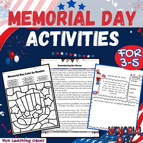 Memorial Day Printable Activities Memorial Day Color By Number