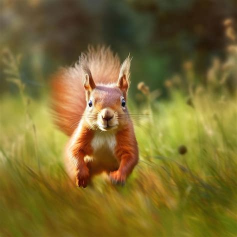 Premium Ai Image A Red Squirrel In The Forest
