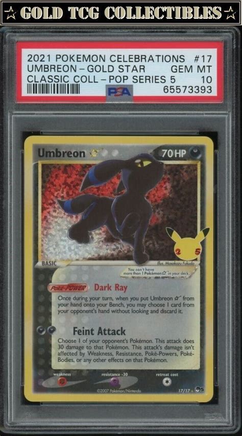 Mavin Psa 10⭐️ Pokemon Gold Star Umbreon 17 Celebrations 25th Not
