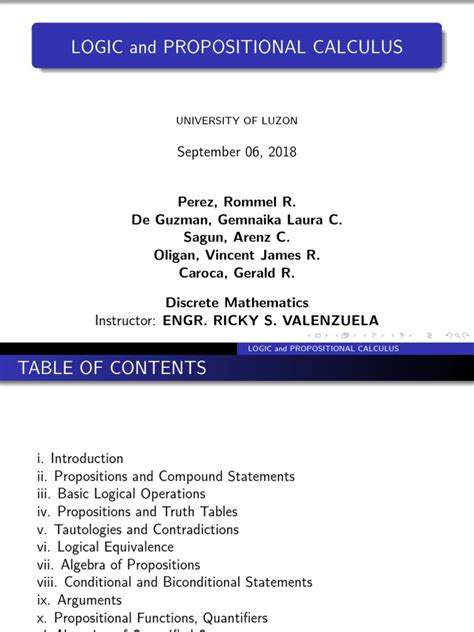 Logic And Propositional Calculus Pdf Argument Contradiction