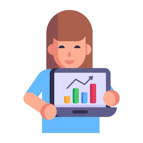 Person Presenting Business Chart Flat Icon Of Data Analyst 6431912
