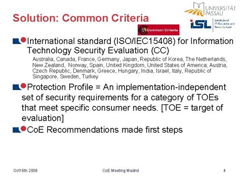 Common Criteria Protection Profile For A Basic Set