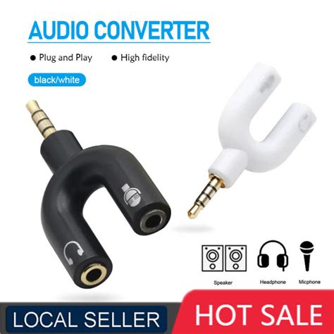 Mic Audio3 5mm Audio Splitter Adapter Music Mic Jack TRRS 1 Male To 2 Female With Separate