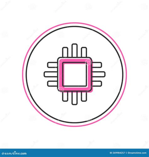 Elaboratore Di Profilo Completo Con Microcircuiti Icona Cpu Isolato Su Fondo Bianco Chip O Cpu