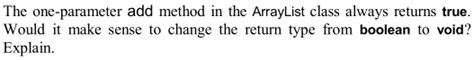 solved the one parameter add method in the arraylist class