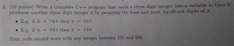 Solved 2 10 Points Write A Complete C Program That