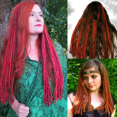 Dreadlocks Henna Red Redhead Clip In Dreads Witch Wicca Dread Falls