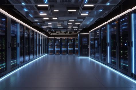 Premium Ai Image A Modern Data Center Featuring Multiple Servers Each
