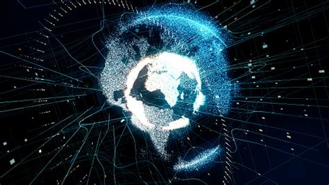 홀로그램 행성 지구입니다 기술 배경입니다 3차원 형태에 대한 스톡 사진 및 기타 이미지 3차원 형태 Brand Name Online Messaging Platform