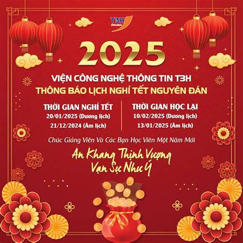 🎉 ThÔng BÁo LỊch NghỈ TẾt Viện Công Nghệ Thông Tin T3h