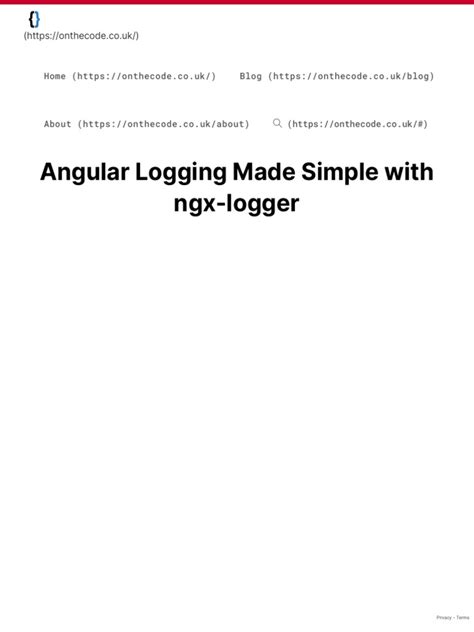 Angular Logging Made Simple With Ngx Logger Onthecode Pdf