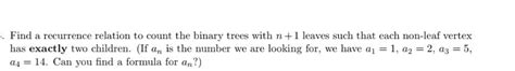 Solved Find A Recurrence Relation To Count The Binary