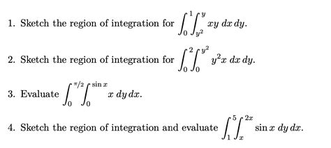 solved 1 sketch the region of integration for