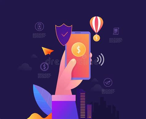 Mobile Data Security Isometric Vector Illustration Online Payment