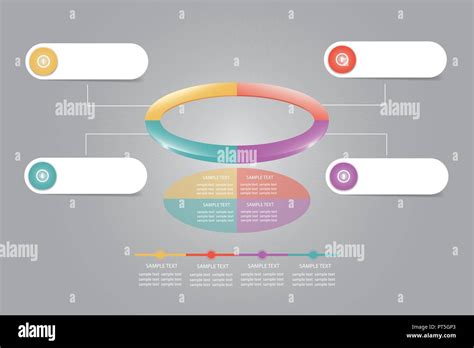 Infographic Of Colorful Ellipse Divided Into 4 Parts Showing Process