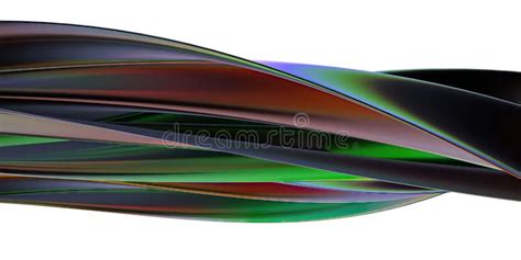 Metallic Iridescent Thin Metal Isolated Flowing Band Abstract Dramatic Modern Luxury Luxury 3d