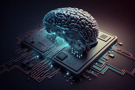 Artificial Intelligence With A Digital Brainai Robot And Futuristic Innovative Technology Stock