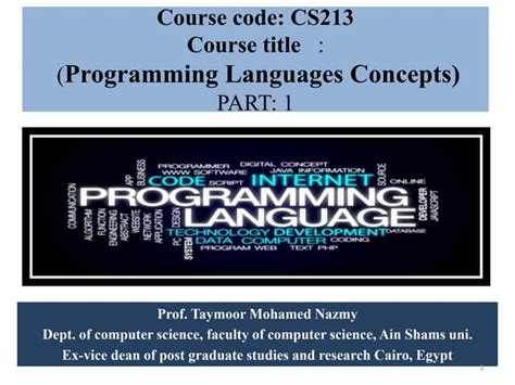 Lect 1 Introduction To Programming Languages Ppt