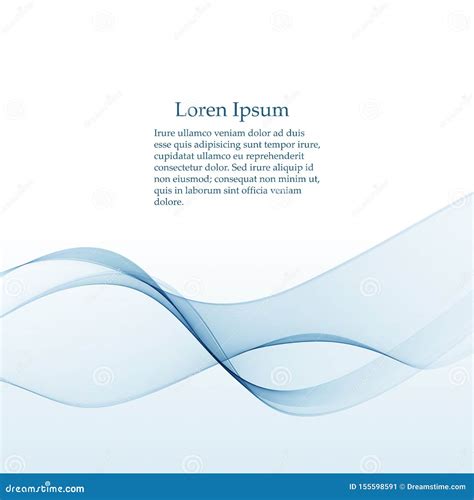 Abstract Smooth Color Wave Vector Curve Flow Blue Motion Illustration Smoke Design Stock