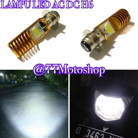Jual PROMO LAMPU LED AC DC H6 MATIC BEBEK KAKI H6 AC DC CASING WARNA Shopee Indonesia
