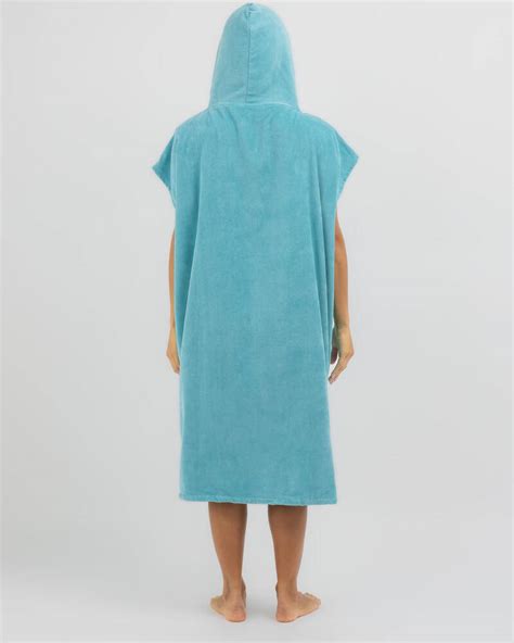 Shop Rusty Essentials Hooded Towel In Turquoise Fast Shipping And Easy