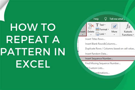 How To Repeat A Pattern In Excel Earn And Excel