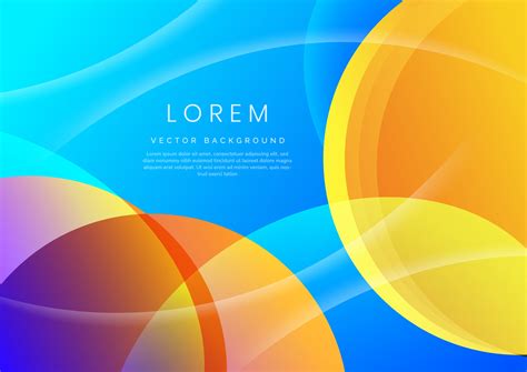 Abstract Colorful Gradients Color Overlapping Circles And Curved On Light Blue Background