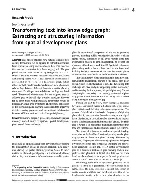 Pdf Transforming Text Into Knowledge Graph Extracting And Structuring Information From