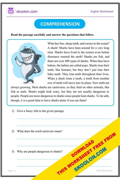 Grade 4 English Comprehension Passage