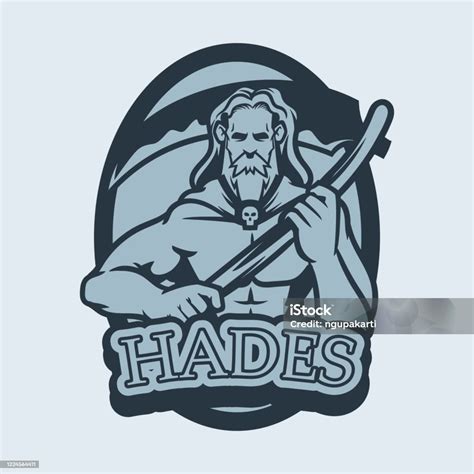 손으로 그린 그림 고대 그리스 신화 지하 세계의 고대 그리스 신 하데스 하데스 죽은 자와 왕의 신 그리스 신과 여신 벡터 일러스트 시리즈입니다 0명에 대한 스톡 벡터 아트