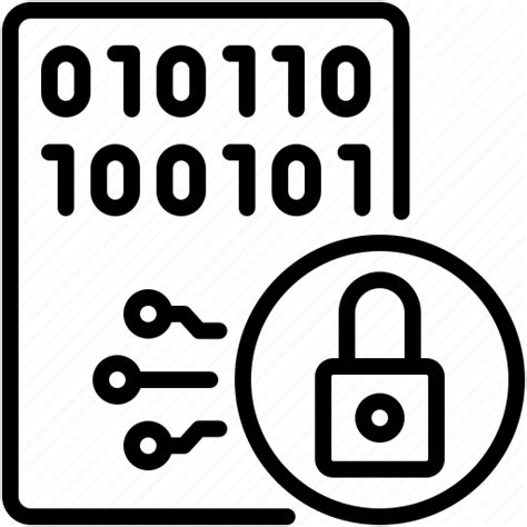 Data Encryption Code Lock Security Binary Code Document Icon
