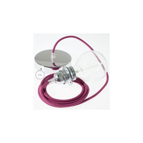 Pendant For Lampshade Suspended Lamp With Burgundy Cotton Textile