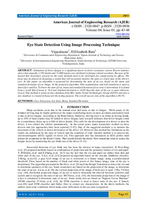 Pdf Eye State Detection Using Image Processing Technique