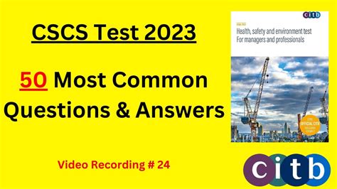Cscs Test 2023 50 New Qanda Cscs Card Uk 2023 Citb Test 2023 Cscs