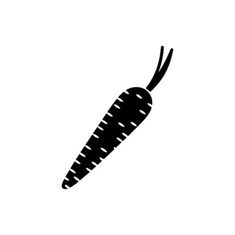 당근 측면 뷰 터 일러스트레이션의 실루 프리미엄 벡터