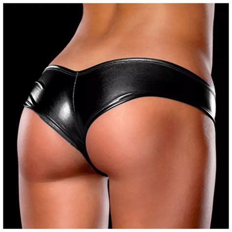 Sexy Soft Low Waist Leather Shorts For Sex Underwear For Women Sexy Bottom Shiny Latex Mini Hot