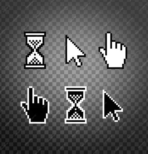 Premium Psd Pixel Mouse Cursors Over White Hand Drag Arrow Pointer On