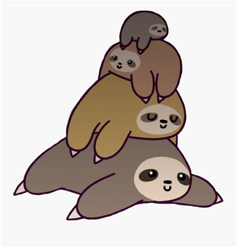 Cartoon Sloth Stack Clipart Png Download Cute Sloth Stickers Free